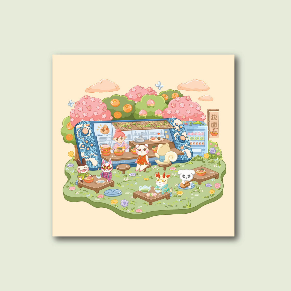 Animal Crossing Ramen Shop Print – Kofuku Art Studio