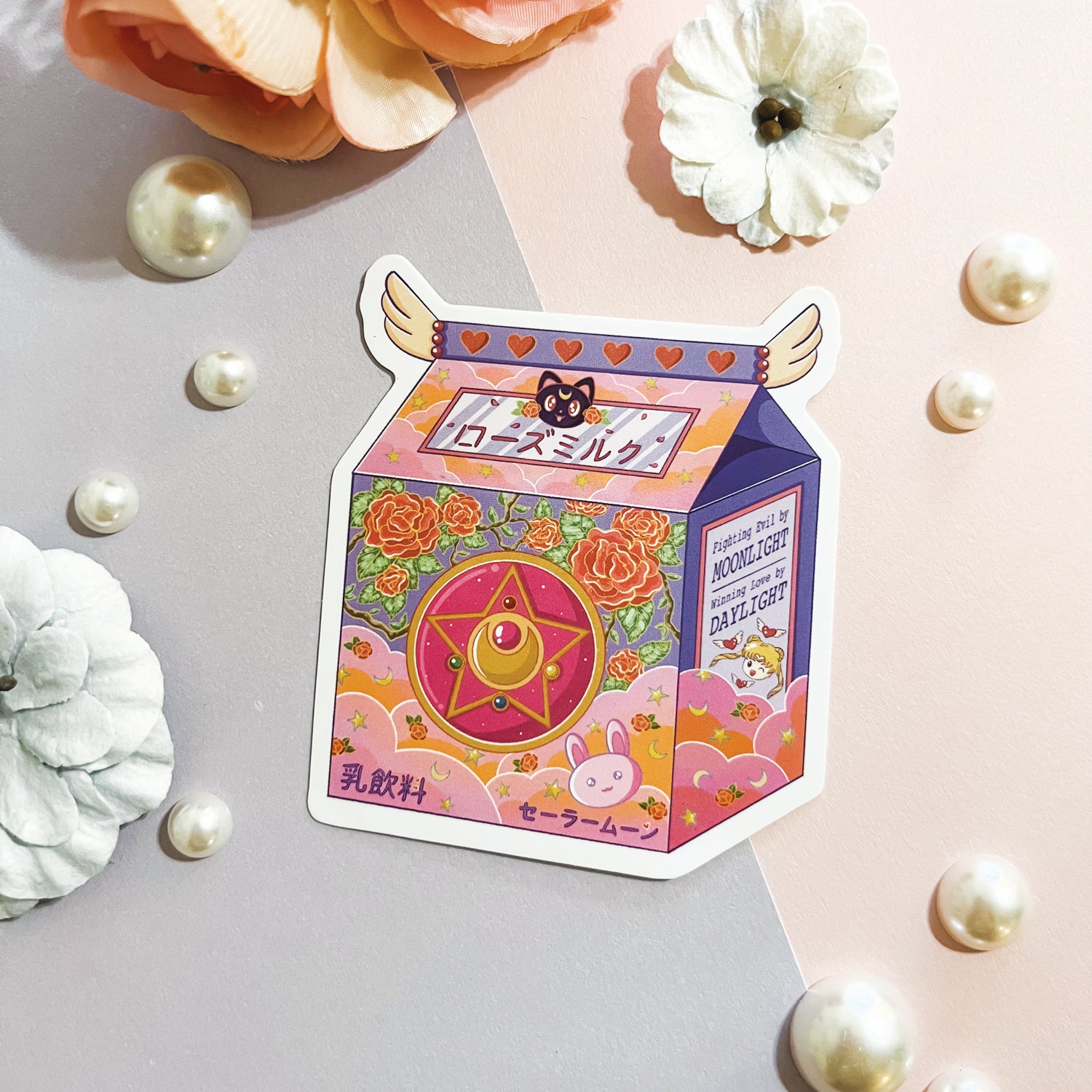 Sailor Moon Rose Milk Sticker – Kofuku Art Studio