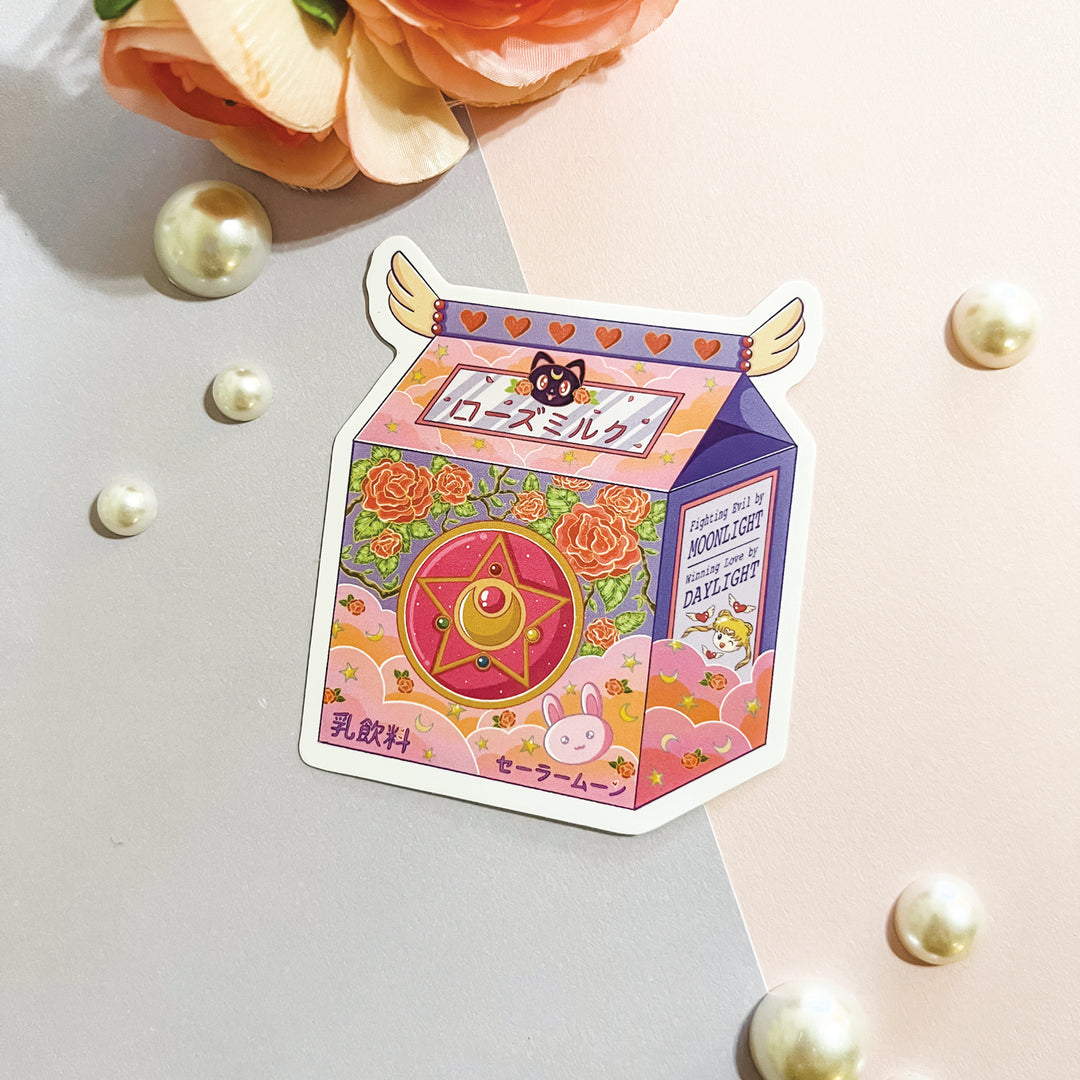 Sailor Moon Rose Milk Sticker – Kofuku Art Studio