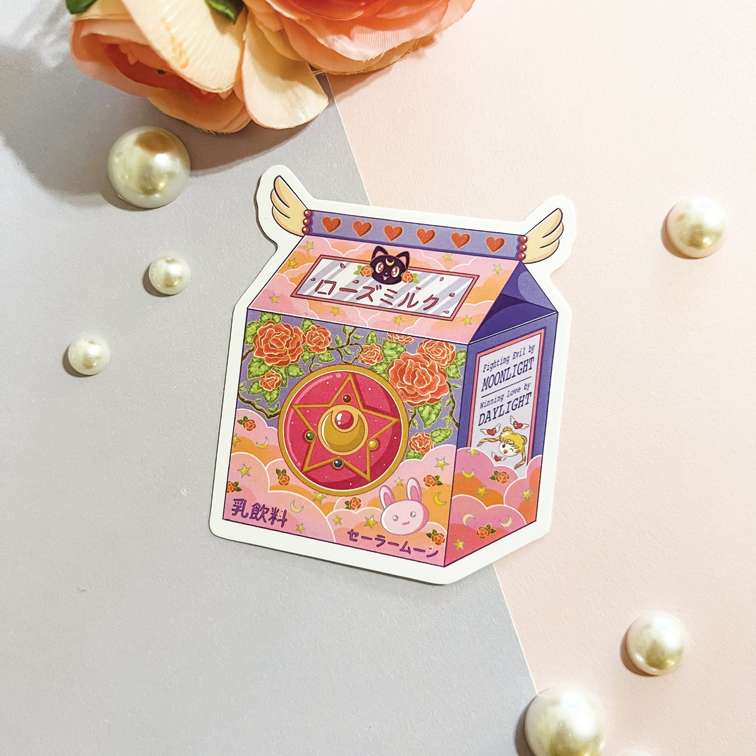 Sailor Moon Rose Milk Sticker – Kofuku Art Studio