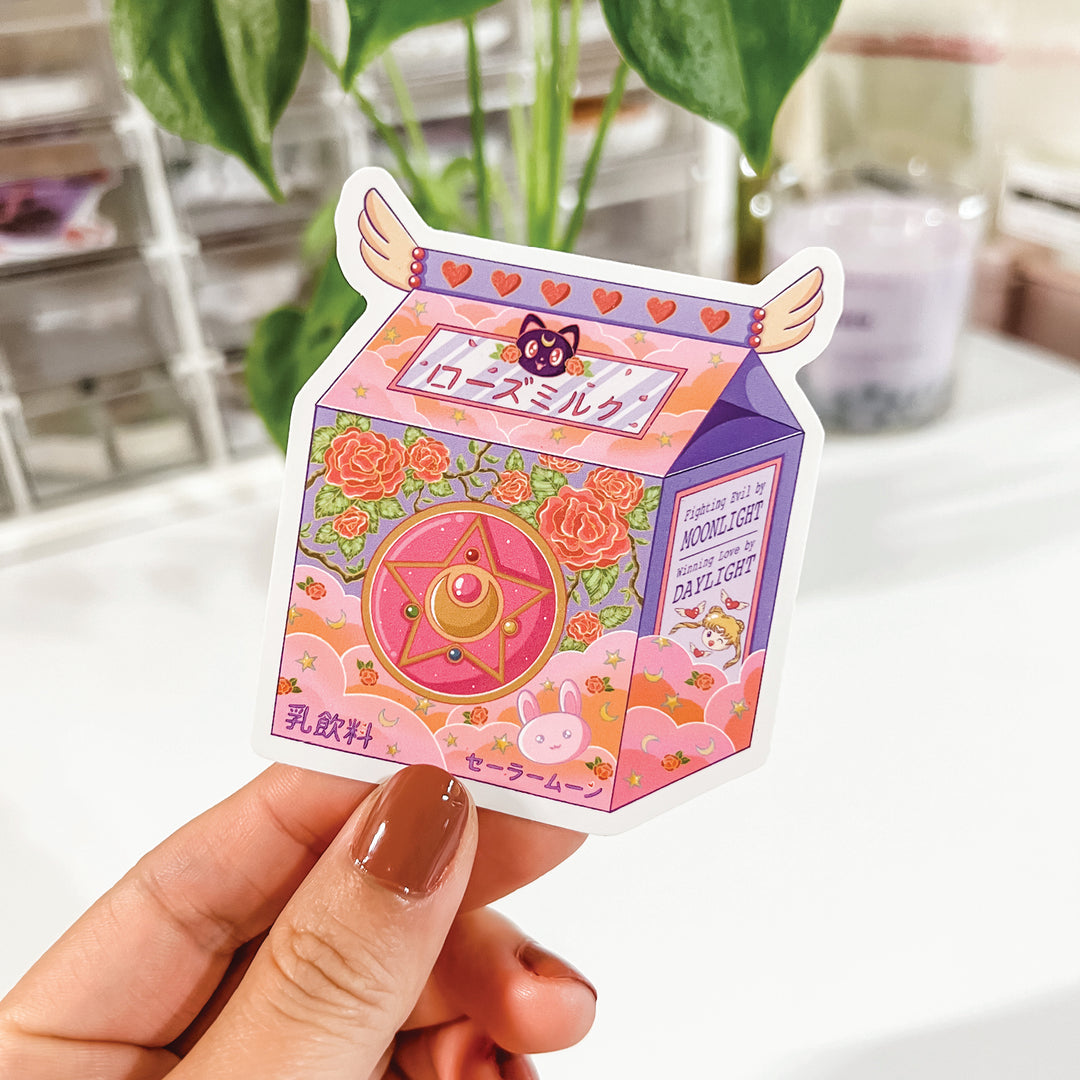 Sailor Moon Rose Milk Sticker – Kofuku Art Studio